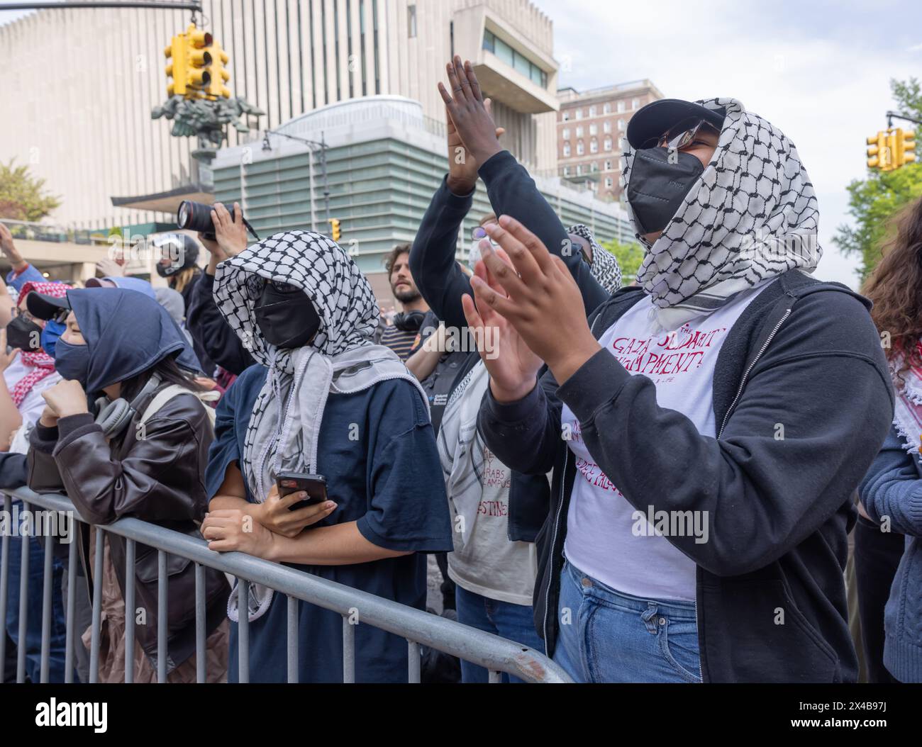 NEW YORK, N.Y. – April 30, 2024: Pro-Palestinian demonstrators rally ...