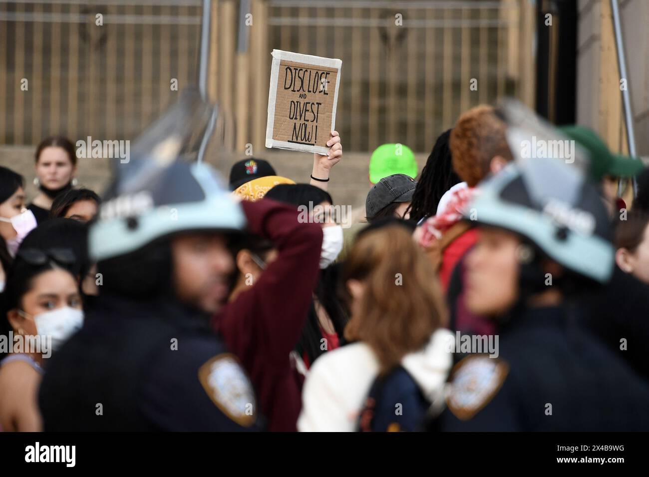 New York, USA. 01st May, 2024. Members of the NYPD in dressed in riot ...
