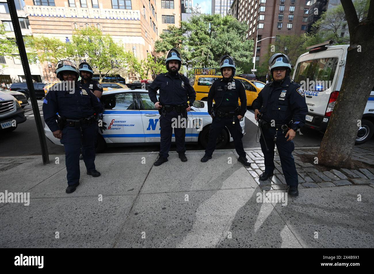 New York, USA. 01st May, 2024. Members of the NYPD in dressed in riot ...