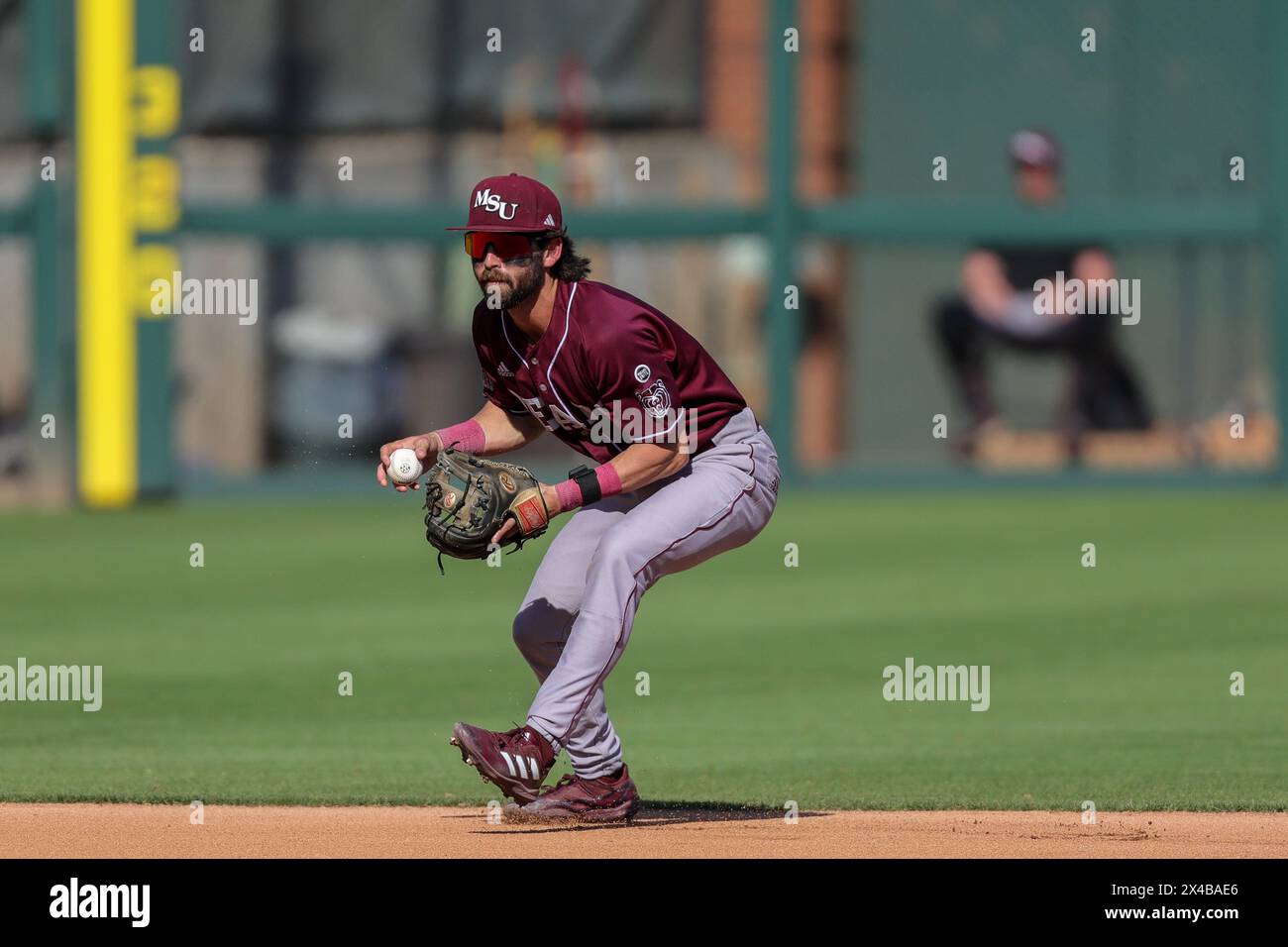 May 1, 2024: Missouri State infielder Tyler Epstein #4 pulls the ball ...
