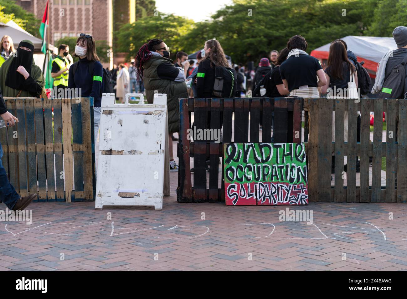 Seattle, USA. 1st May 2024. The Pro Palestine Protestor encampment in ...
