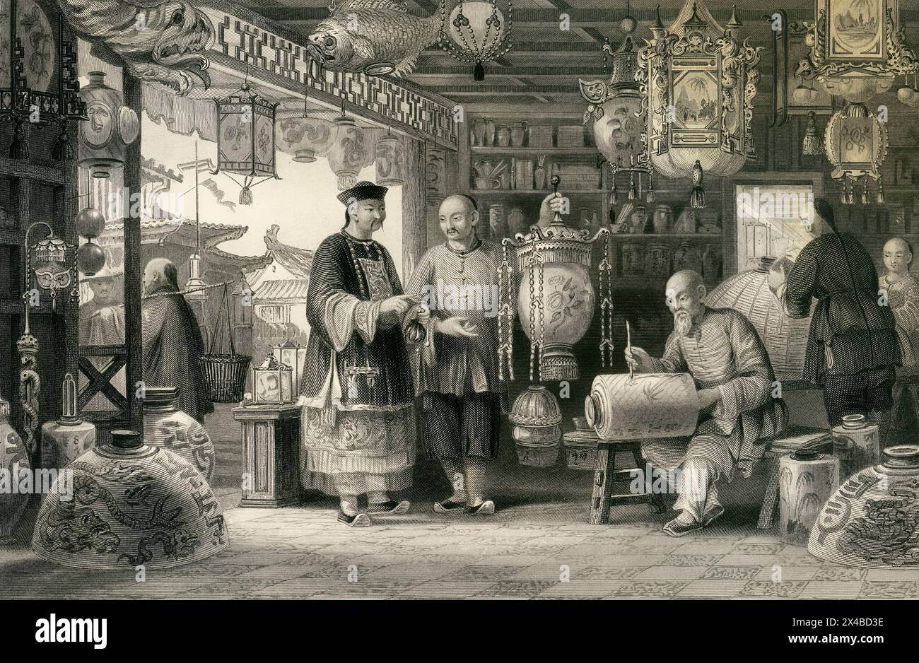 Show-room of a Lantern Merchant, at Peking / BeiJing China / Drawn by T ...