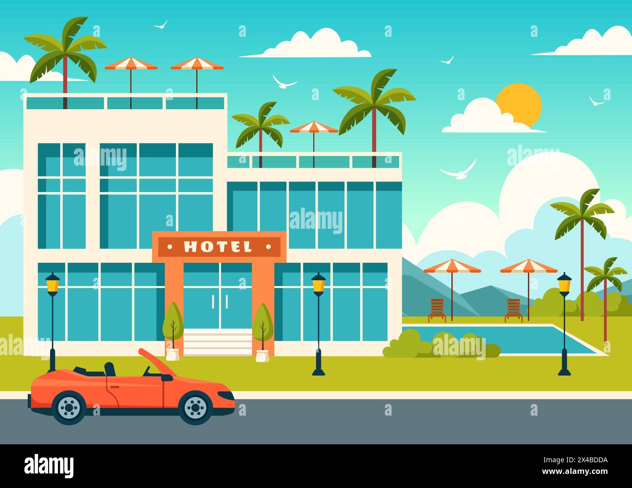 Luggage in street Stock Vector Images - Alamy