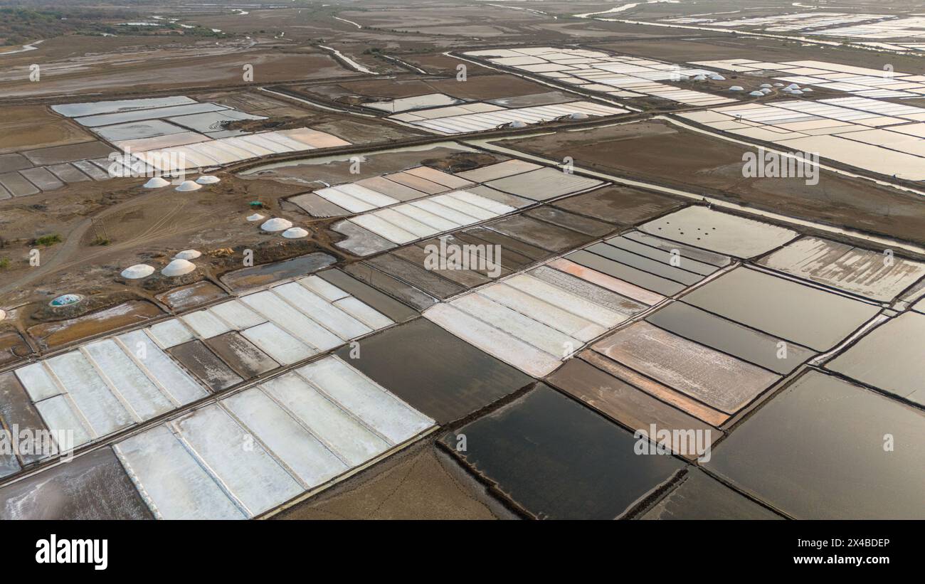 Aerial view of salt farm near sea at Valsad District,Gujarat India ...