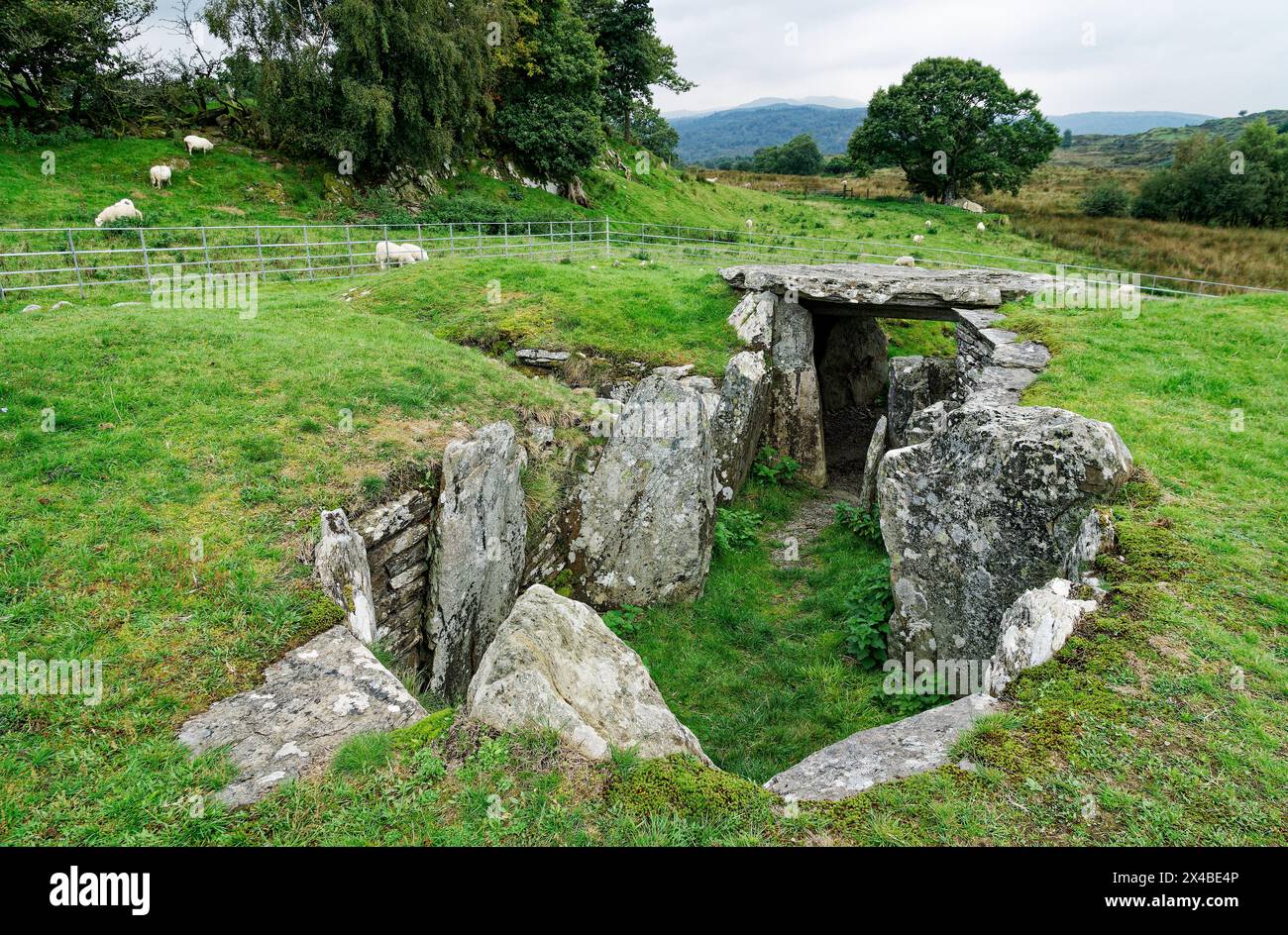 Capel Garmon Neolithic burial chamber of Severn-Cotswold style. Looking ...