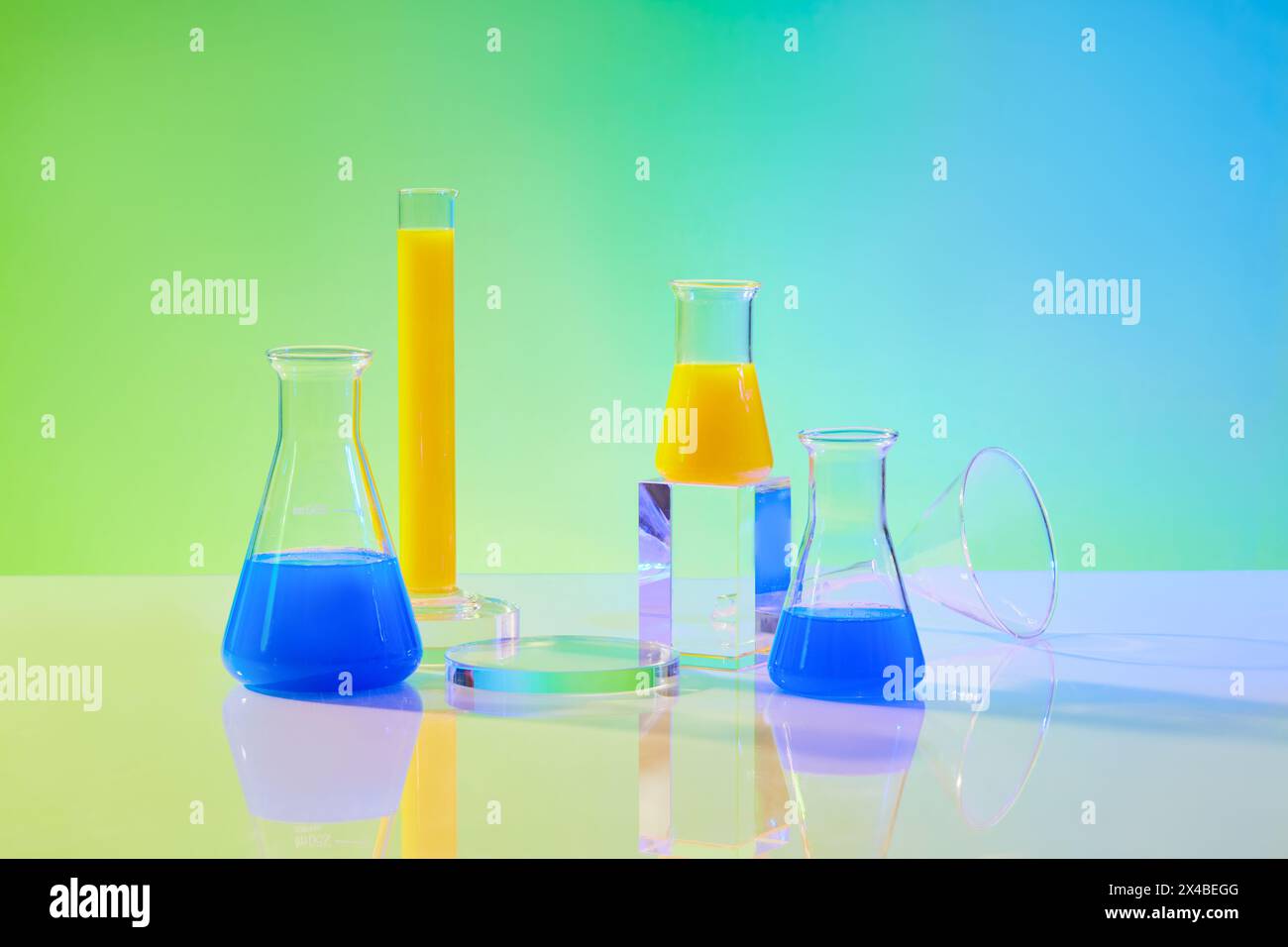 Laboratory equipment and science content with test tube and erlenmeyer ...