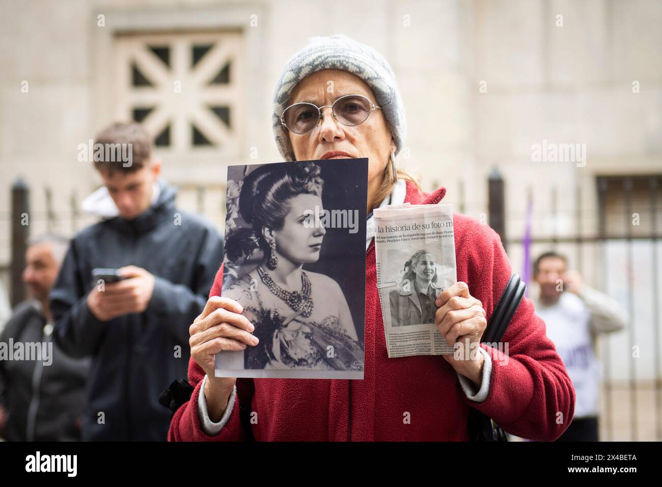Buenos Aires, Argentina. 01st May, 2024. Woman holds the image of Eva ...
