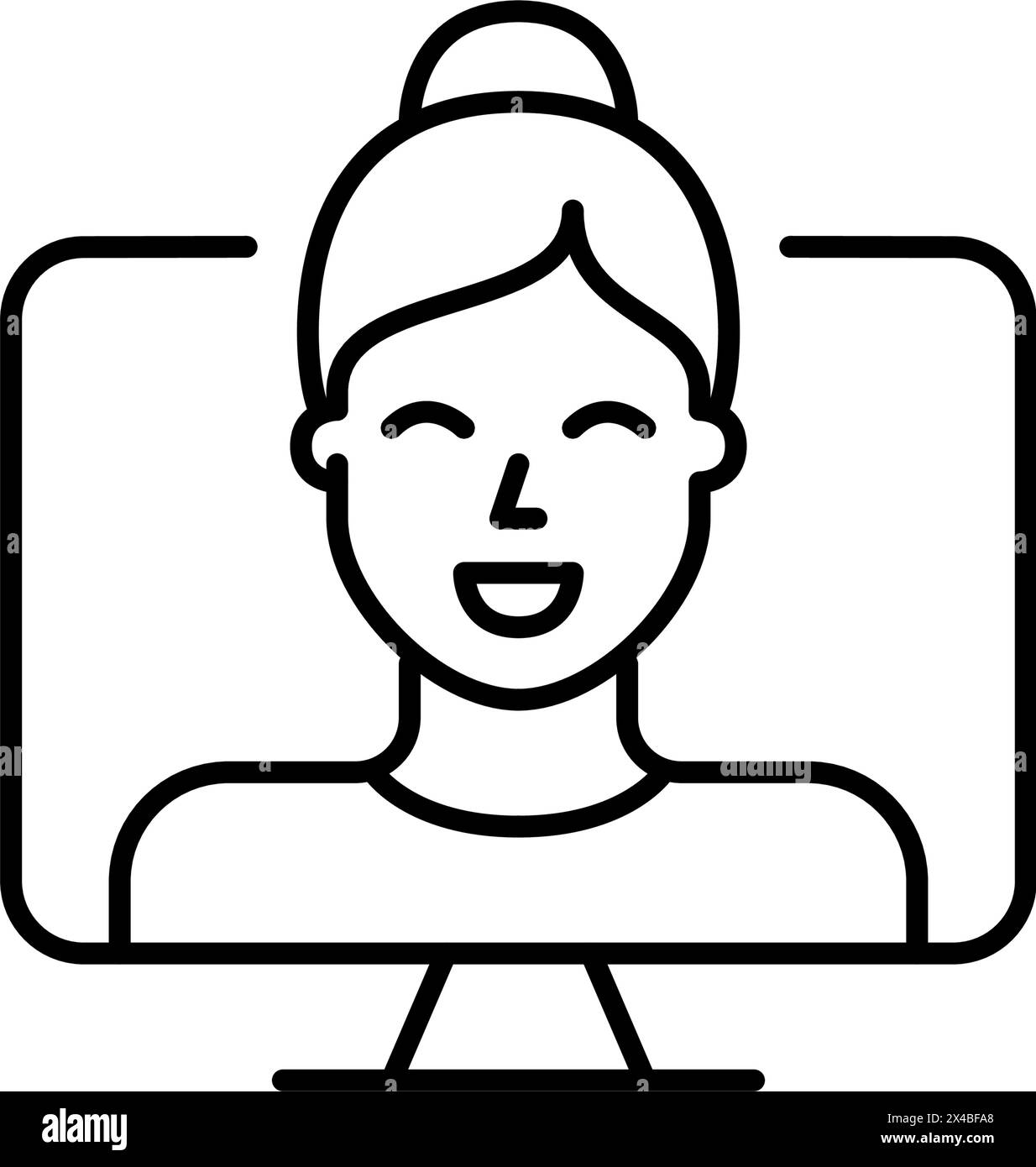 Woman working on laptop chat Black and White Stock Photos & Images - Alamy