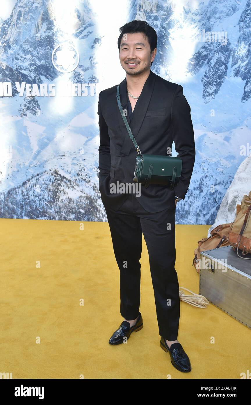 Simu Liu arrives at the Montblanc Meisterstuck 100th anniversary event ...