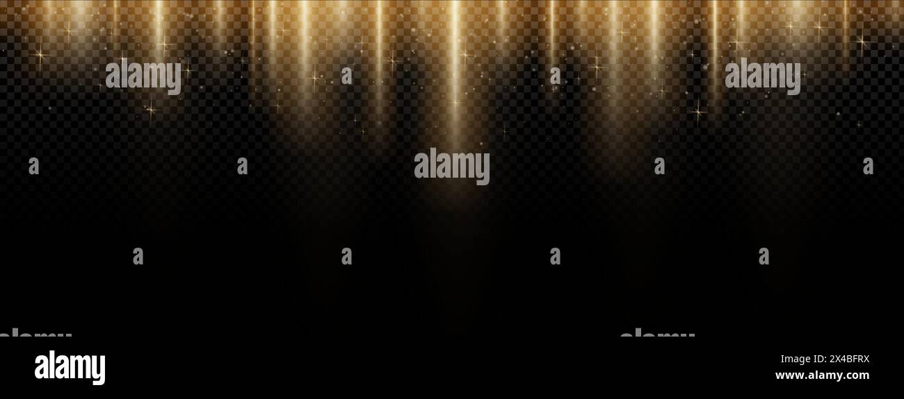 Vertical gold flare on black background. Abstract bg with golden glow ...