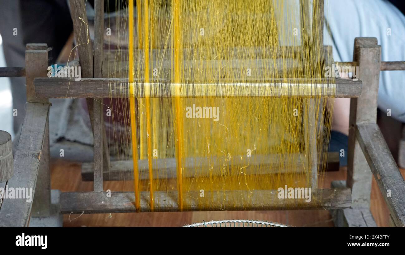 silk manufacture on silk island in phnom penh Stock Photo - Alamy