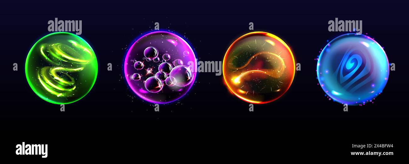 Crystal magic orb. Light glow energy sphere icon. Fantasy circle with ...