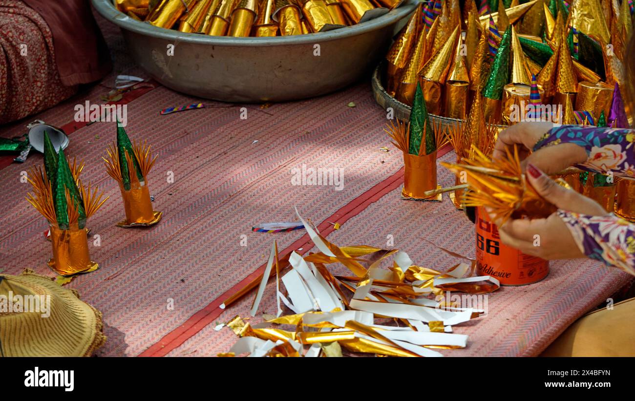 handmade sacrificial offering in cambodia in kampot Stock Photo - Alamy