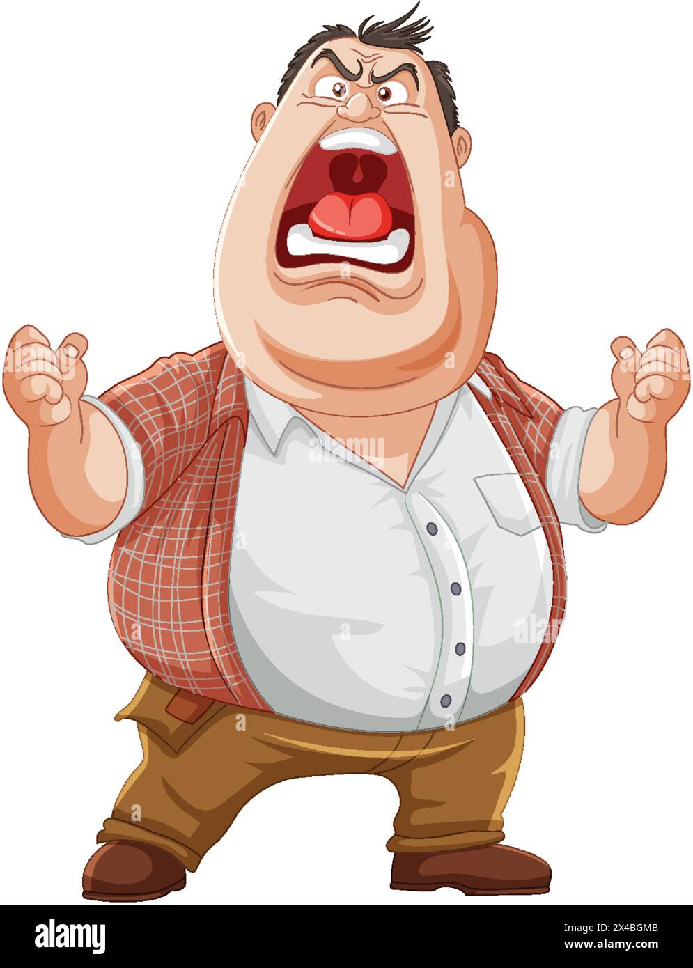 Cartoon of a man yelling, looking very angry Stock Vector Image & Art ...