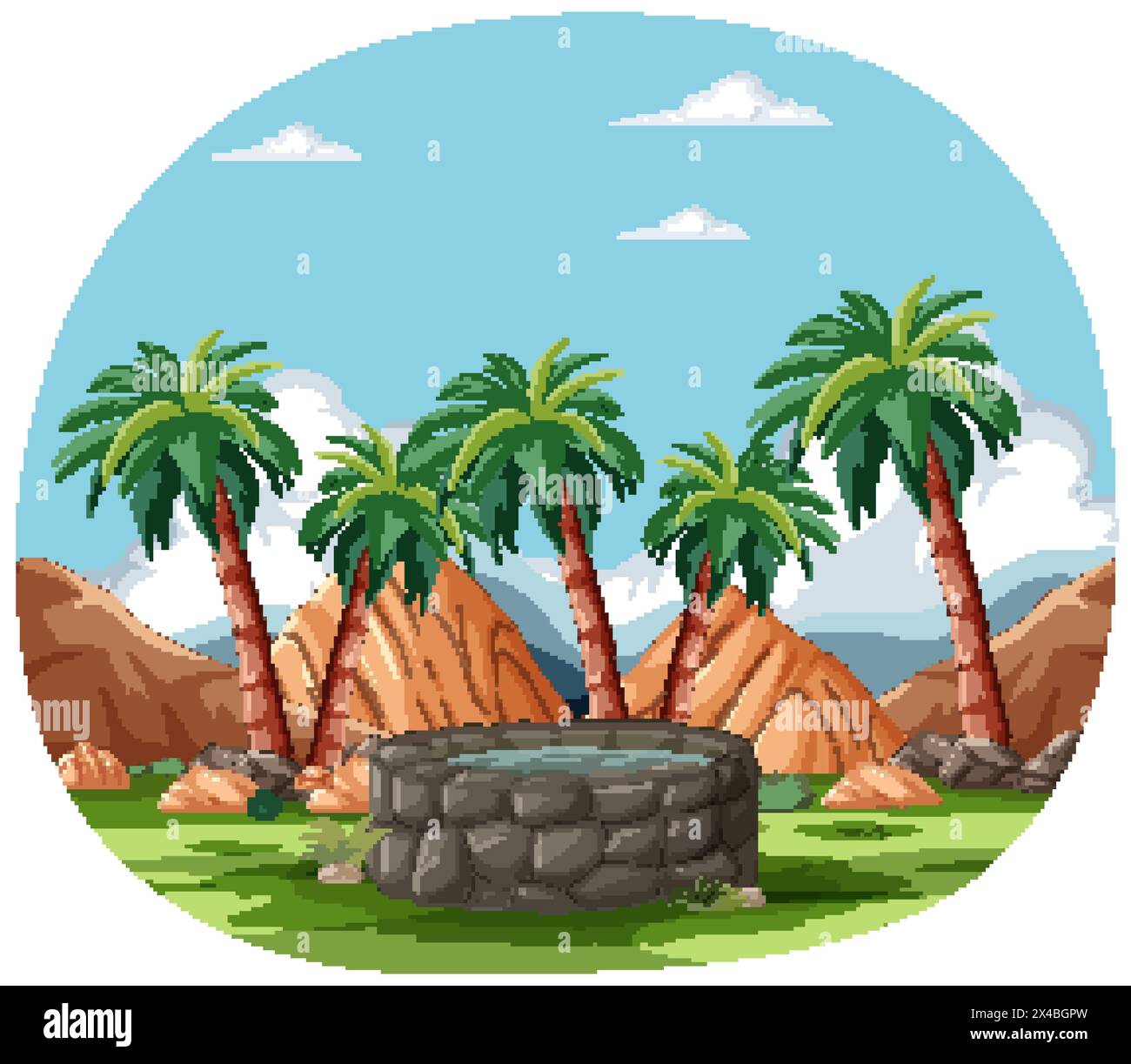Lush tropical setting Stock Vector Images - Alamy