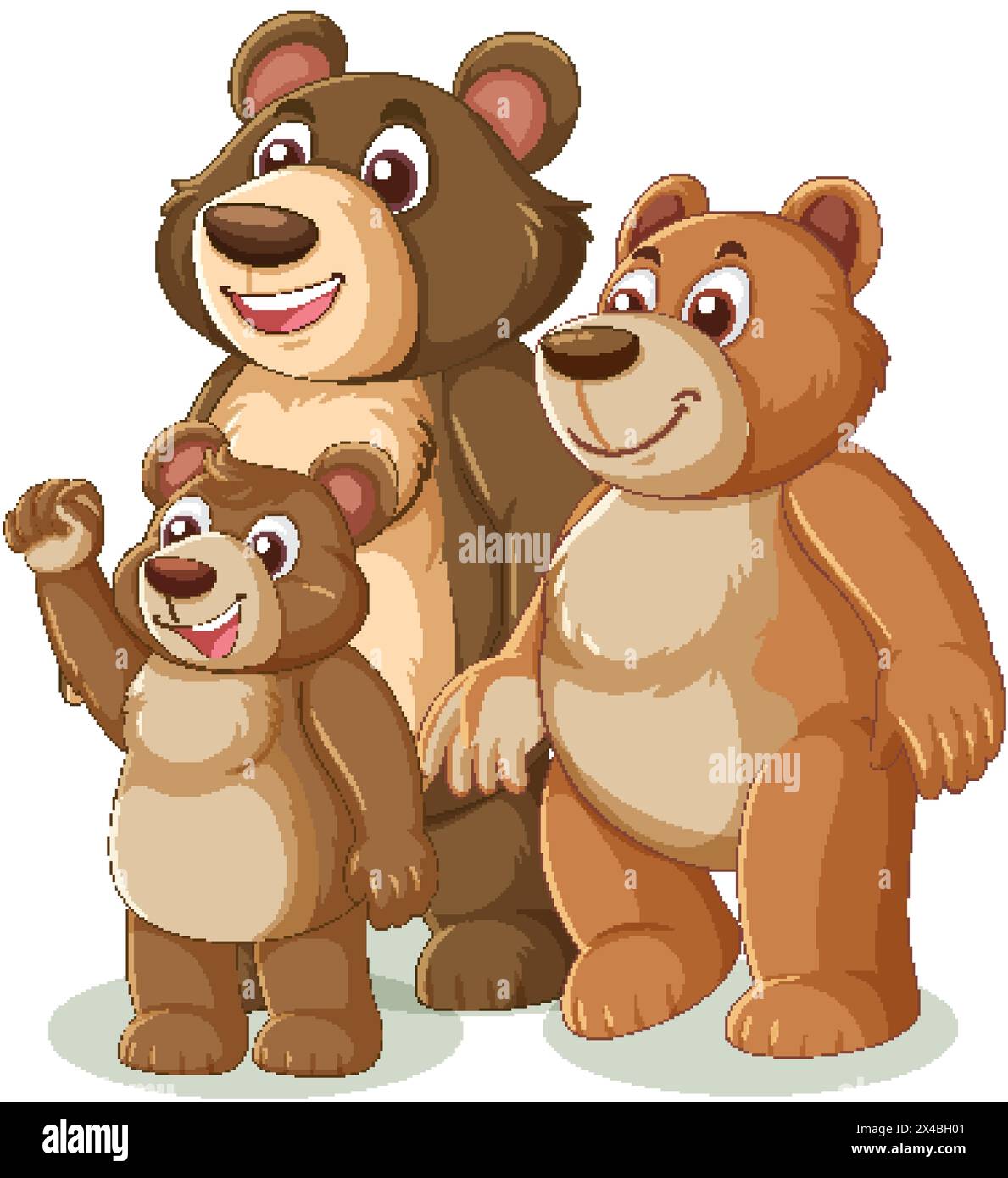 Cartoon bear family standing together smiling Stock Vector Image & Art ...