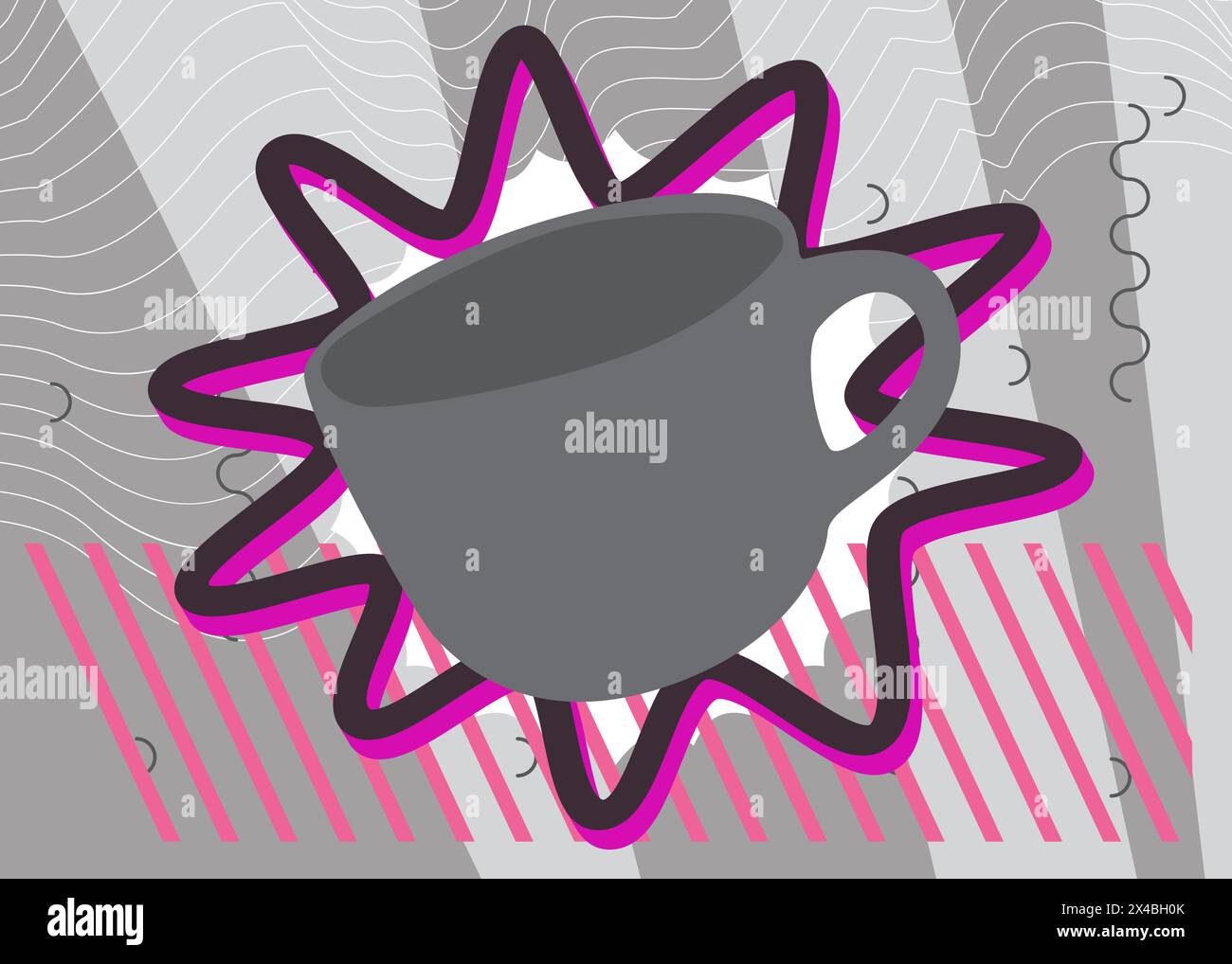 Coffee cup geometrical graphic retro theme background. Minimal ...