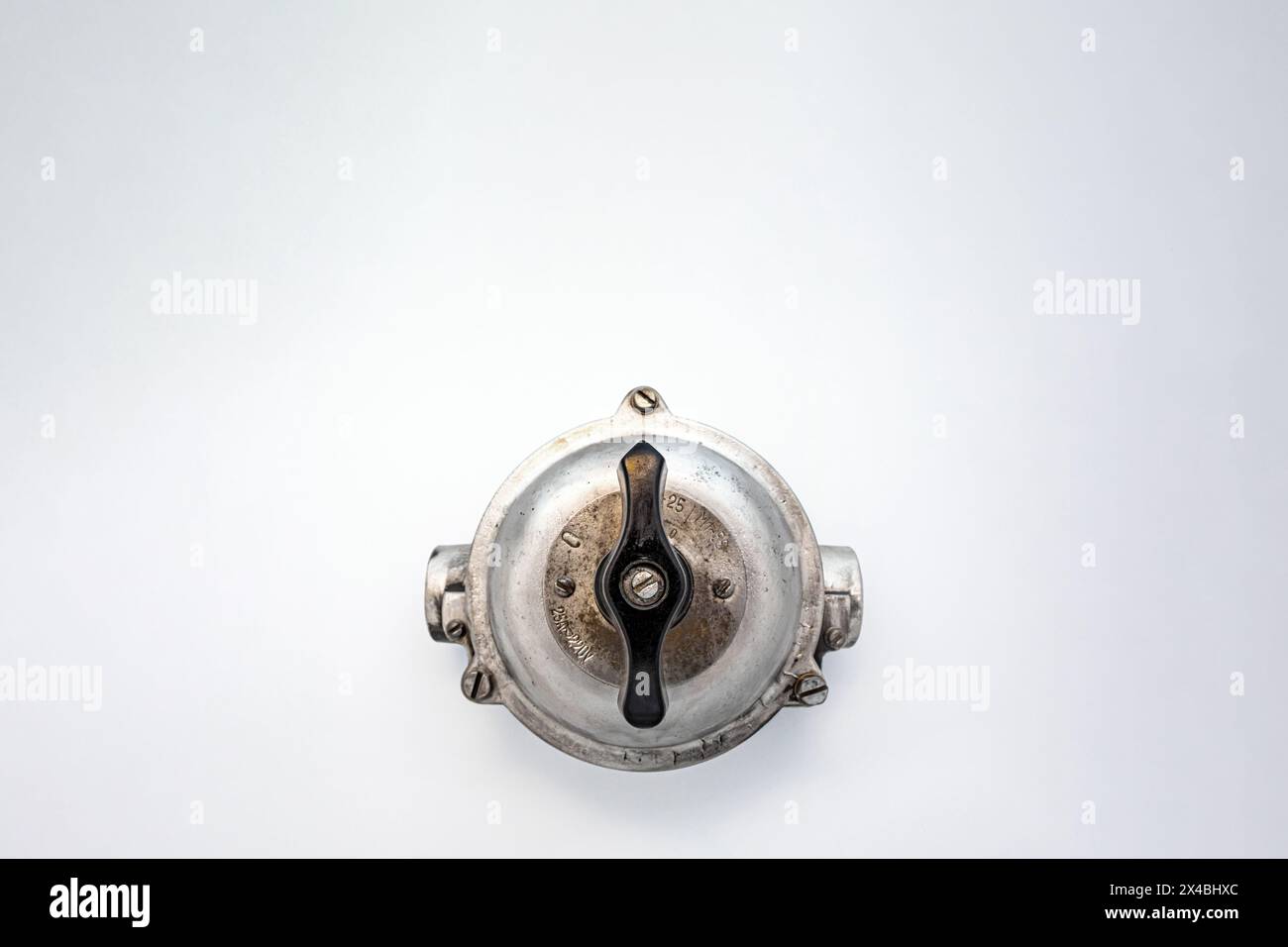 Vintage Electric Breaker Switch Mounted on a White Surface Stock Photo ...