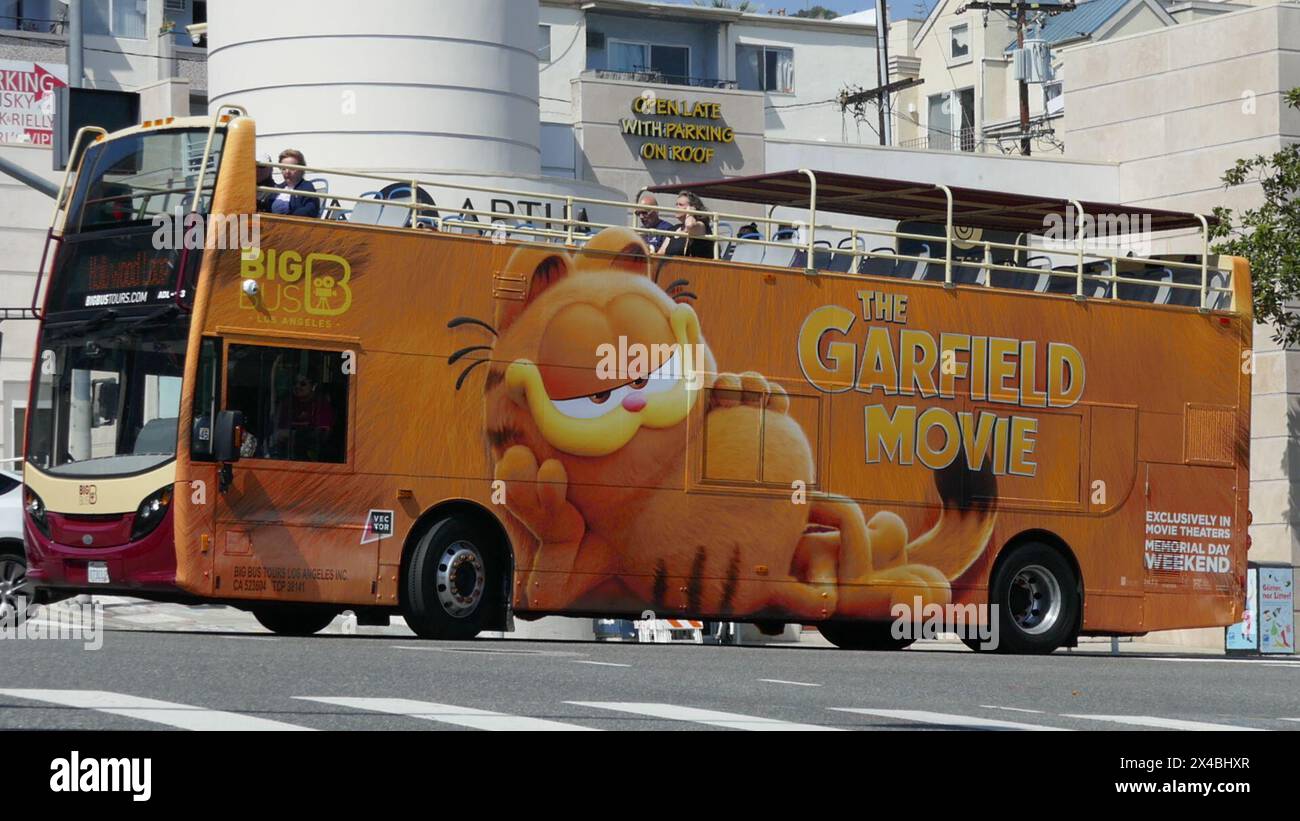 Los Angeles, California, USA 30th April 2024 The Garfield Movie Bus ...