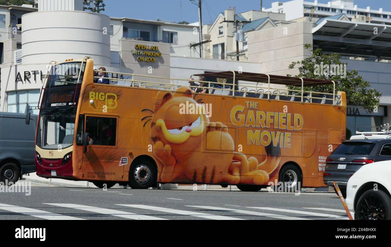 Los Angeles, California, USA 30th April 2024 The Garfield Movie Bus ...