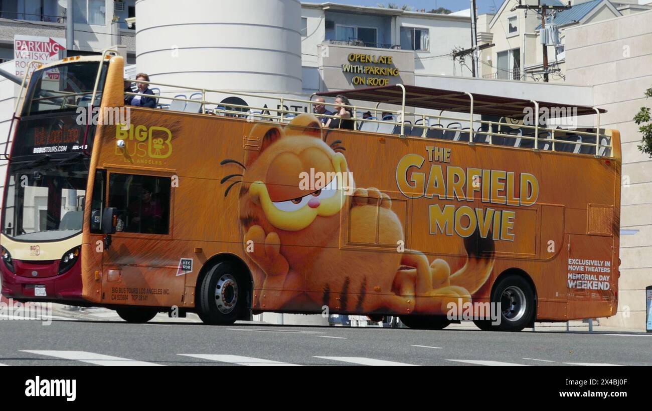 Los Angeles, California, USA 30th April 2024 The Garfield Movie Bus ...