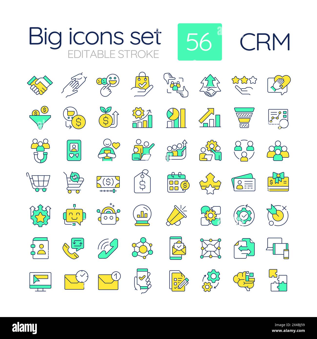 CRM RGB color icons set Stock Vector Image & Art - Alamy
