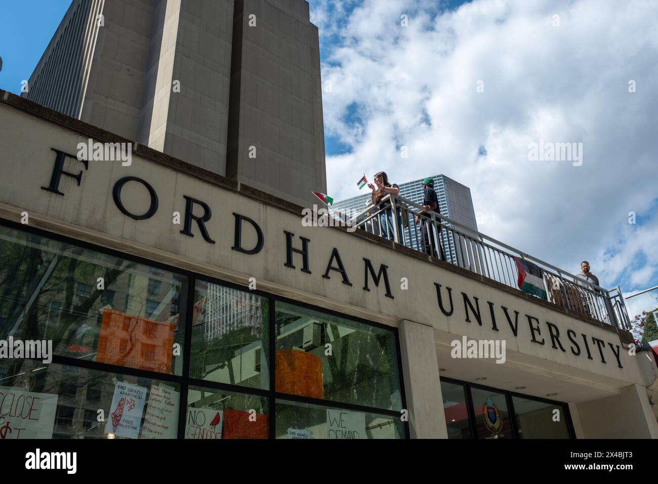 New York, United States. 01st May, 2024. Protesters with Palestinian ...