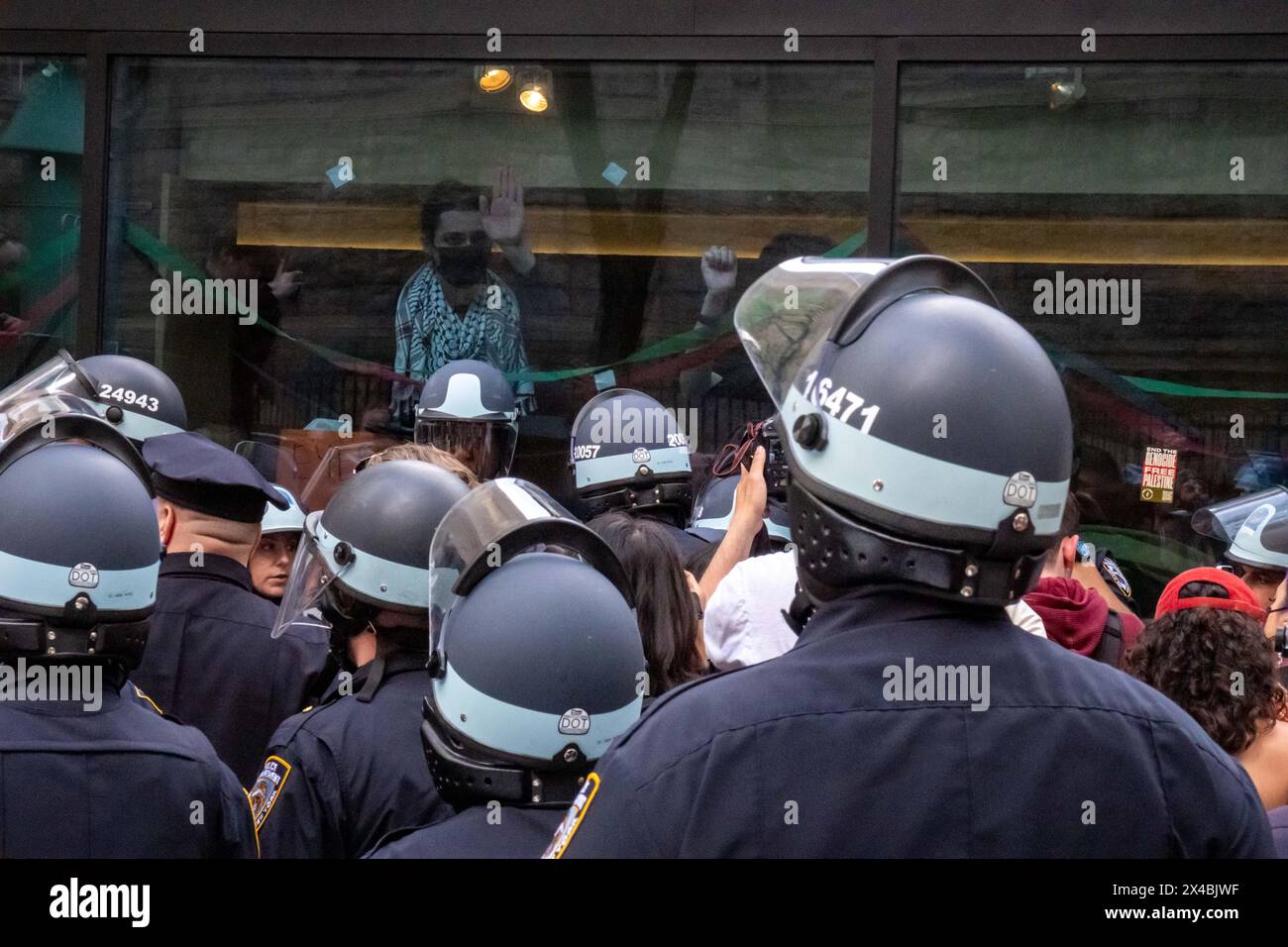 New York, United States. 01st May, 2024. Students inside the encampment ...