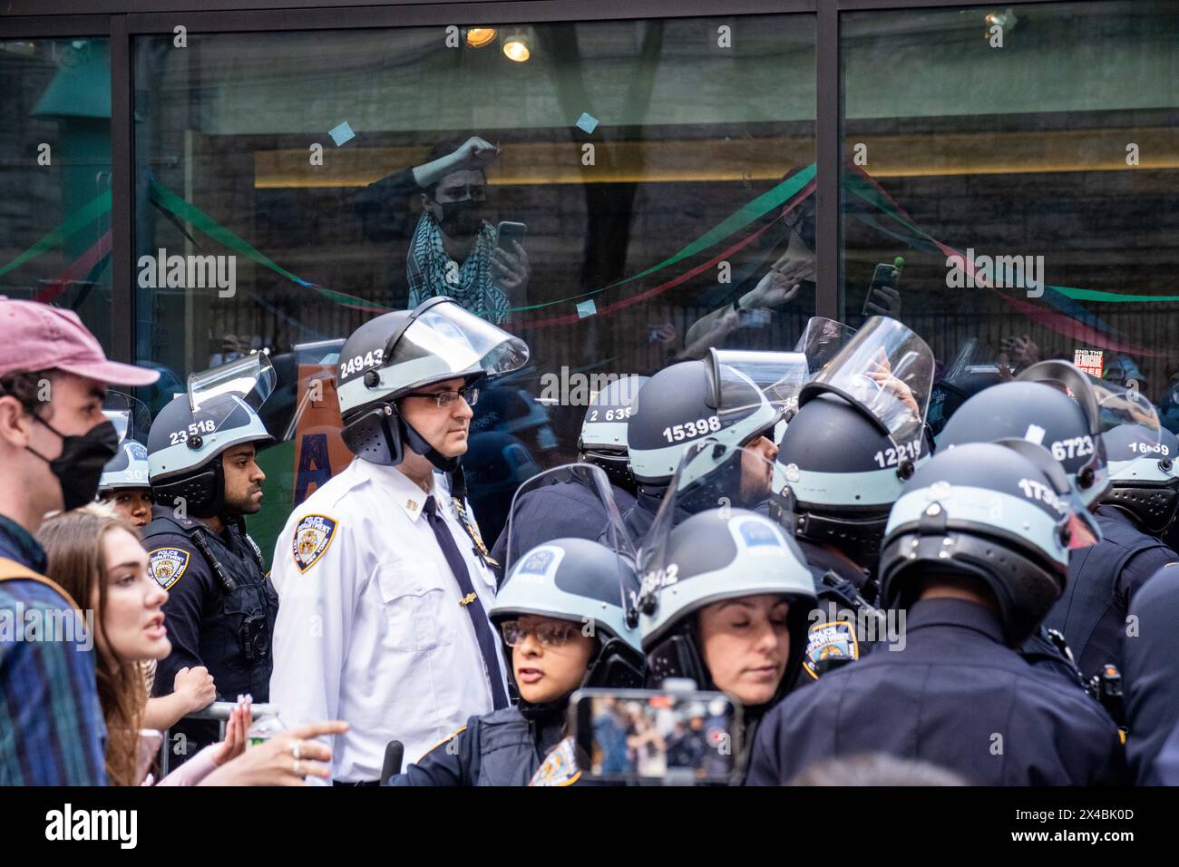 New York, United States. 01st May, 2024. Students inside the encampment ...