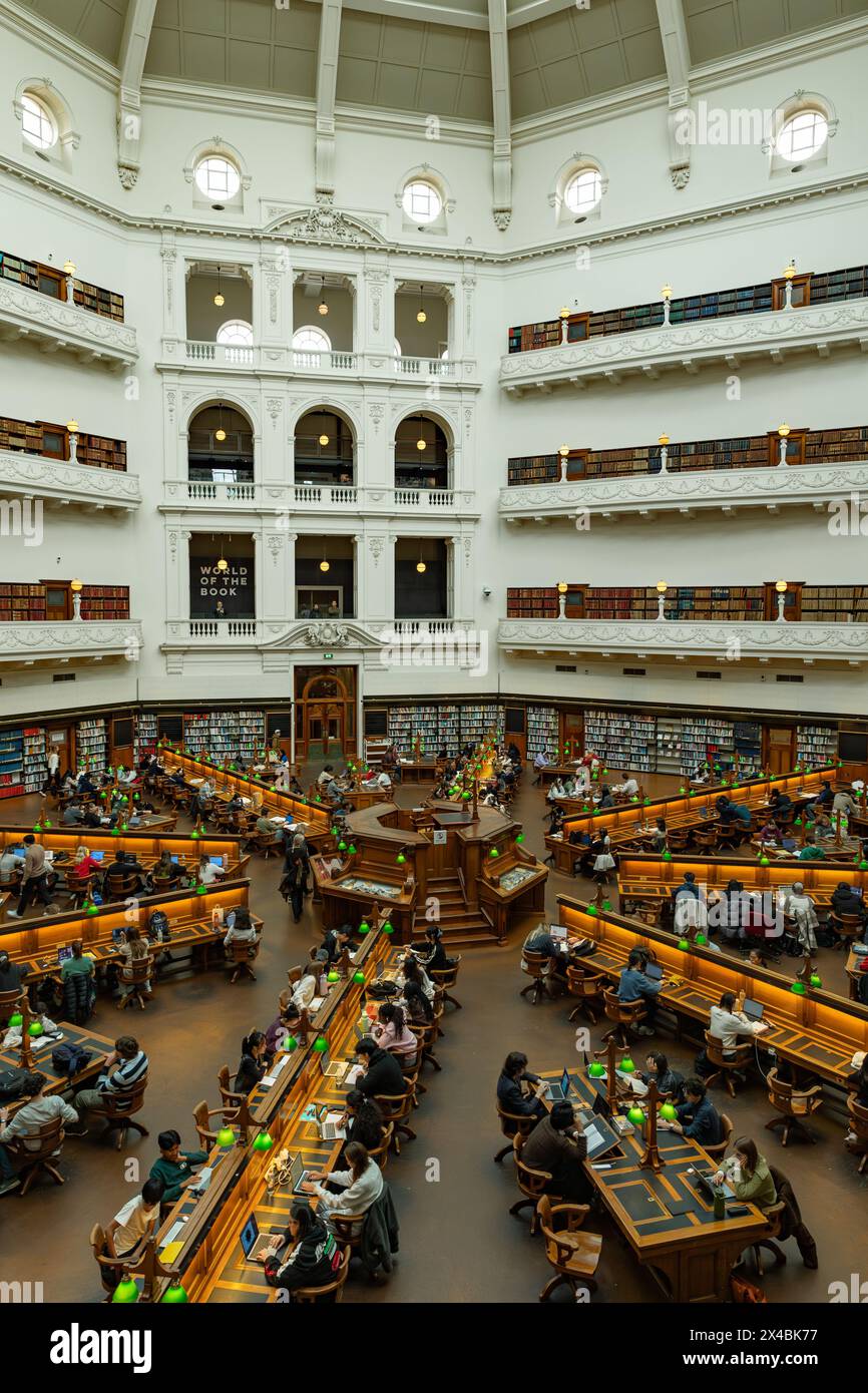 MELBOURNE, AUSTRALIA - APRIL 12, 2024: The La Trobe Reading Room at State Library Stock Photo ...