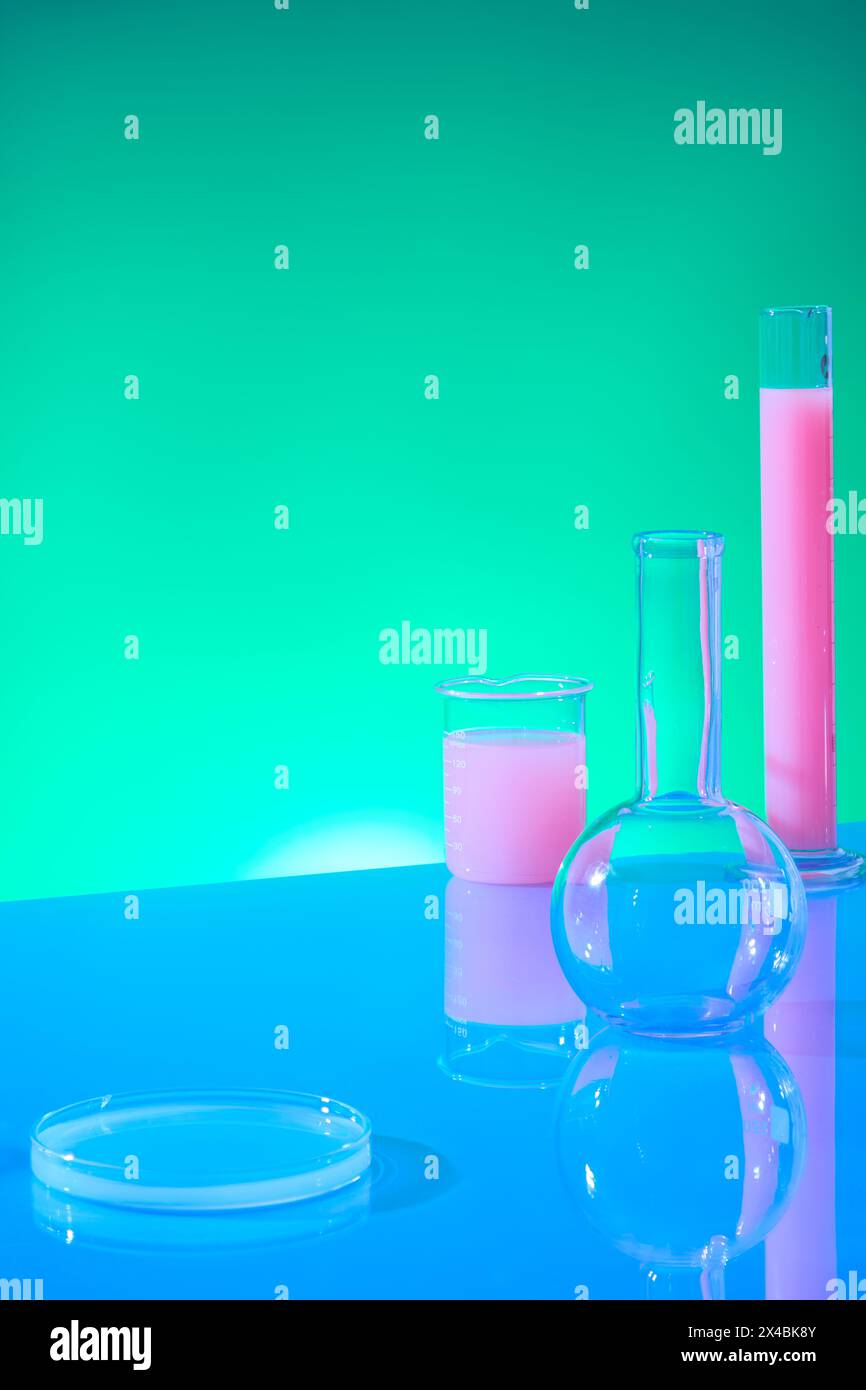 Vertical frame with laboratory concept for advertising product. Boiling ...