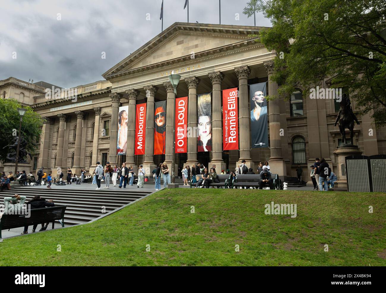 MELBOURNE, AUSTRALIA - APRIL 12, 2024: Main entrance of the State ...