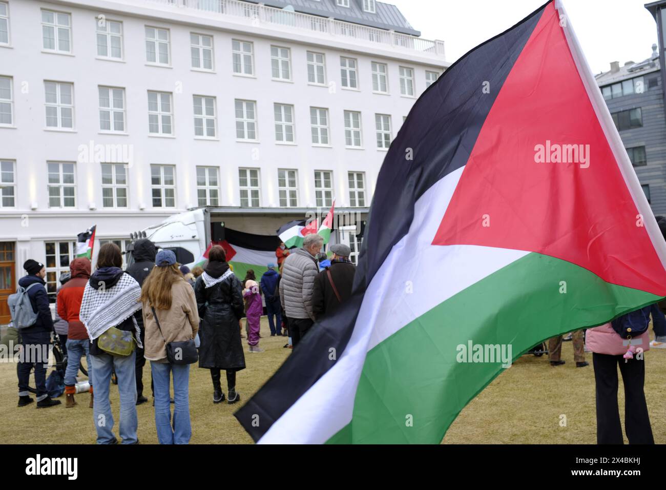 demonstration in support of Palestine close to the parliament house in ...