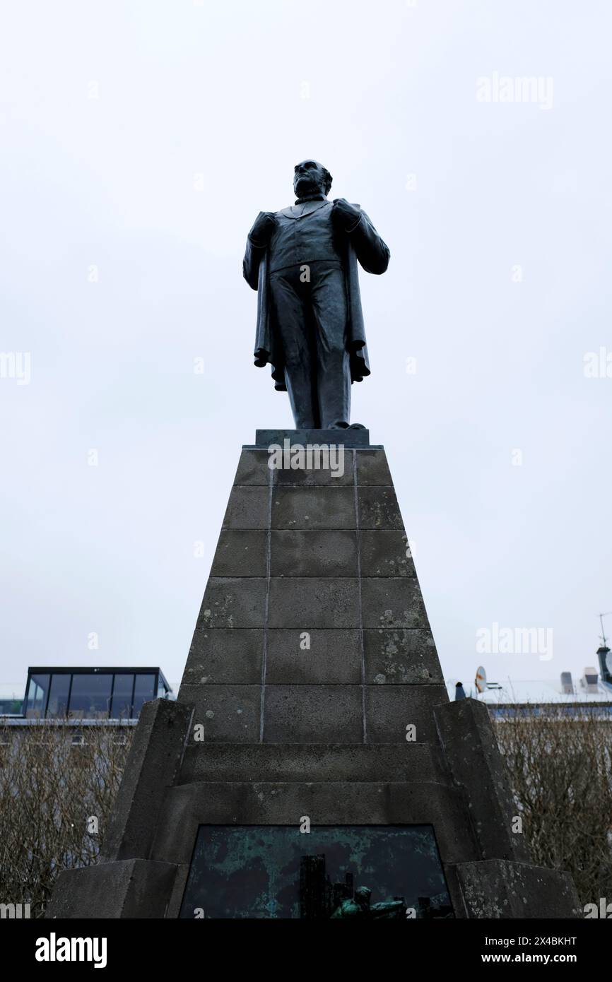 Jon Sigurdsson Forseti statue in front of the Parliament House. He was ...