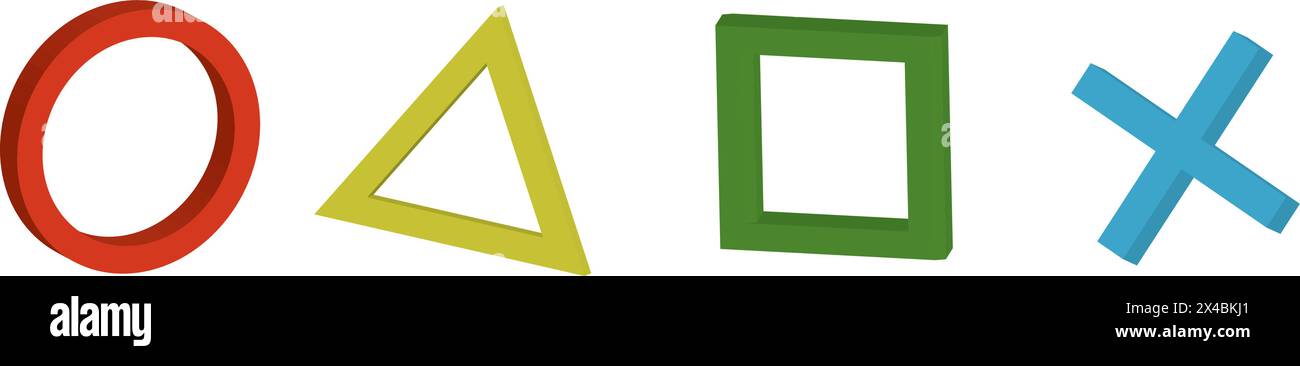 Game background. Circle, triangle, square, cross icon. Blue game ...