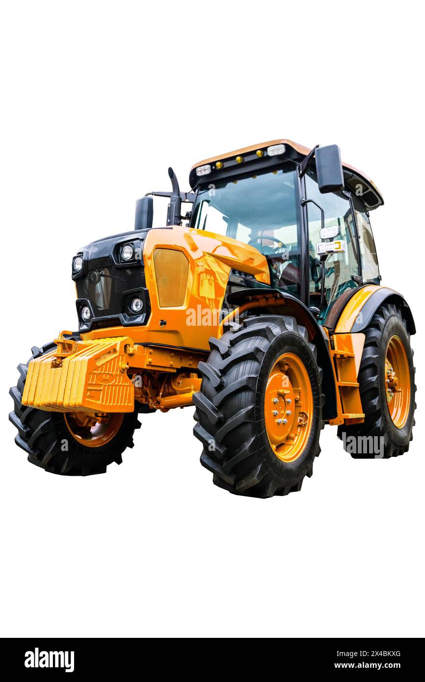 Tractor isolated white background. Farm agricultural tractor. High ...