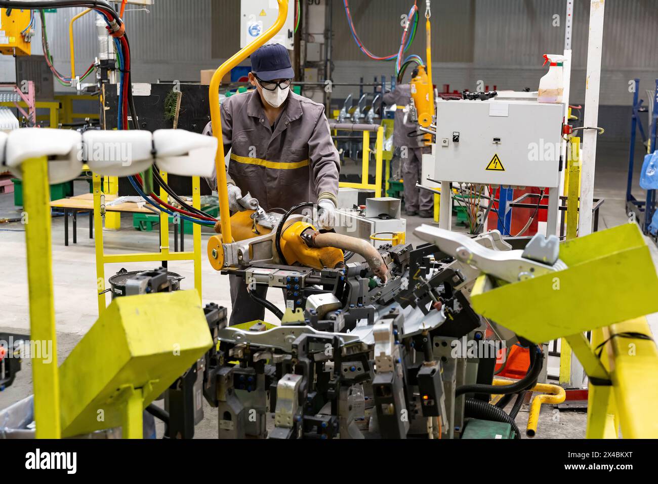 Industrial production of cars automobiles. Plant for assembling modern ...