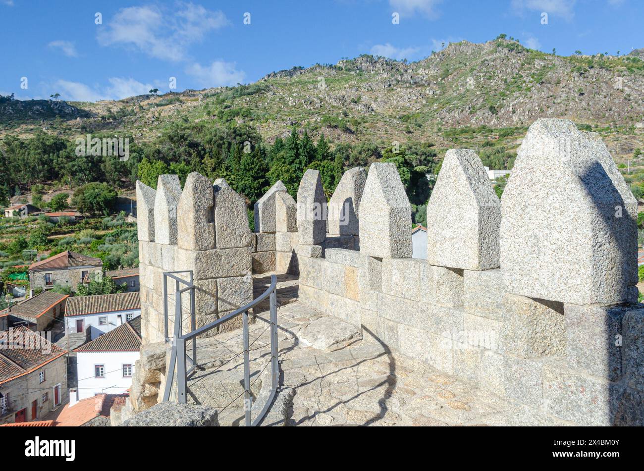 remains of the medieval walls of the ancient castle of Castelo Novo ...