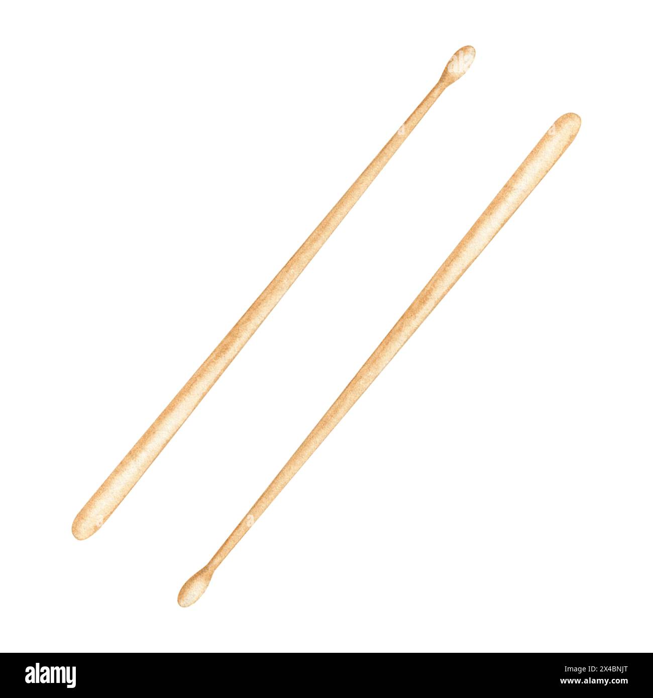 Military drum sticks. Classical music element. Watercolor illustration ...