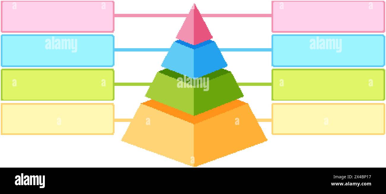 Geometric pyramid with multicolored layered blocks Stock Vector Image ...