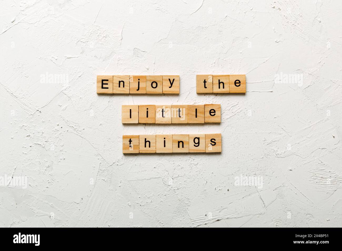 Enjoy the little things word written on wood block. Enjoy the little ...