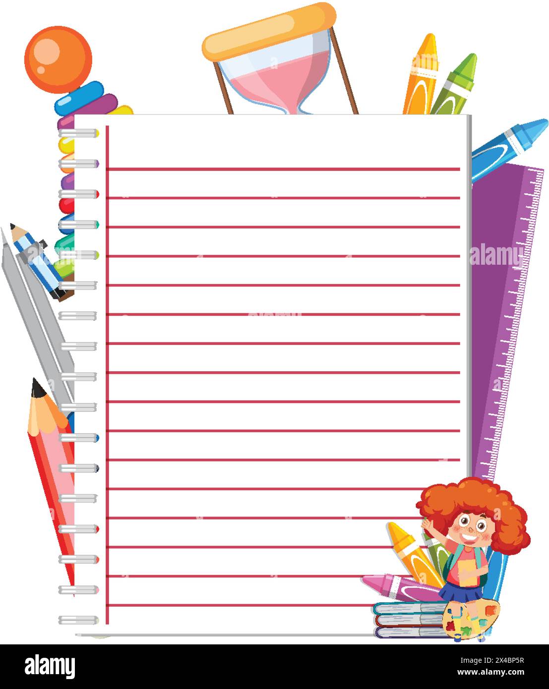 Blank notebook colorful pencils Stock Vector Images - Alamy