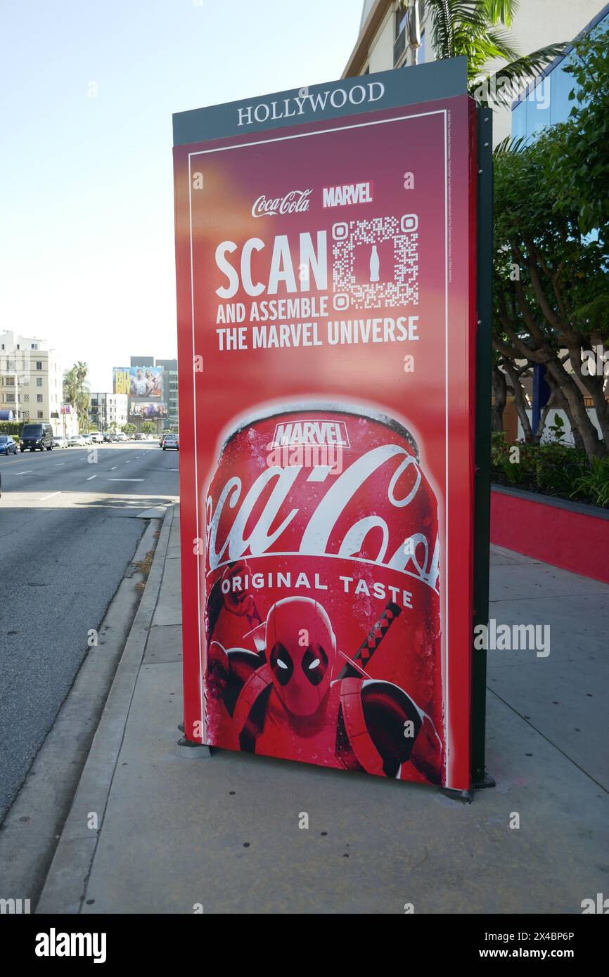 Los Angeles, California, USA 30th April 2024 Marvel Coca Cola Billboard ...