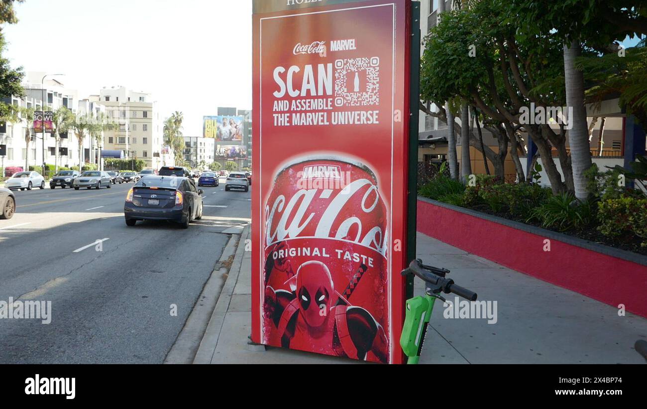 Los Angeles, California, USA 30th April 2024 Marvel Coca Cola Billboard ...