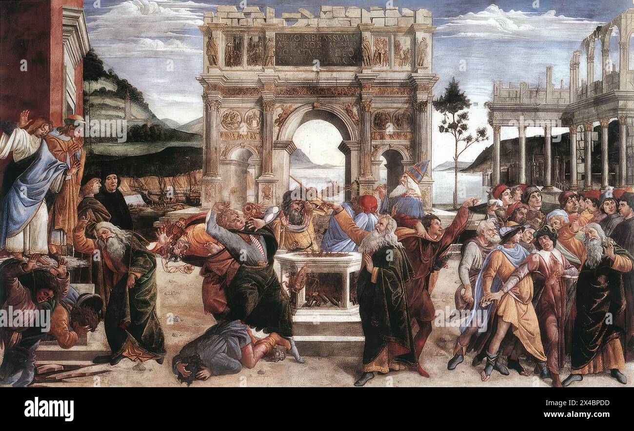 BOTTICELLI, Sandro (b. 1444, Firenze, d. 1510, Firenze) The Punishment ...