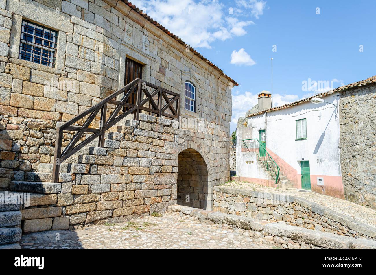 Old council house in Penamacor, a medieval village in the Beira Baixa ...