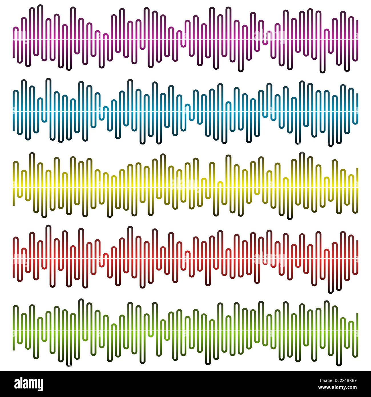 Sound waves vector set. Audio equalizer. Sound & audio waves isolated ...