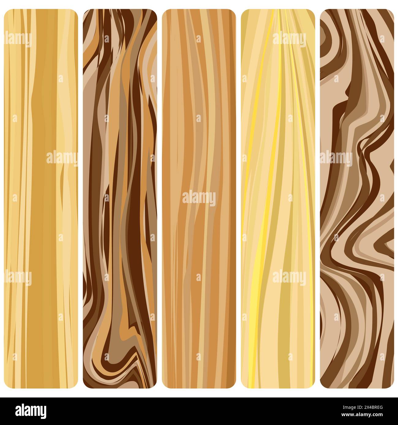 Five wooden boards. Vector abstract wood texture in flat design Stock ...
