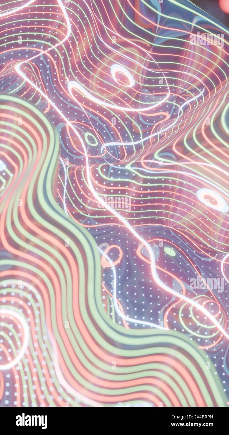 Neon Topography: A Luminous Journey Through Abstract Terrain Stock ...