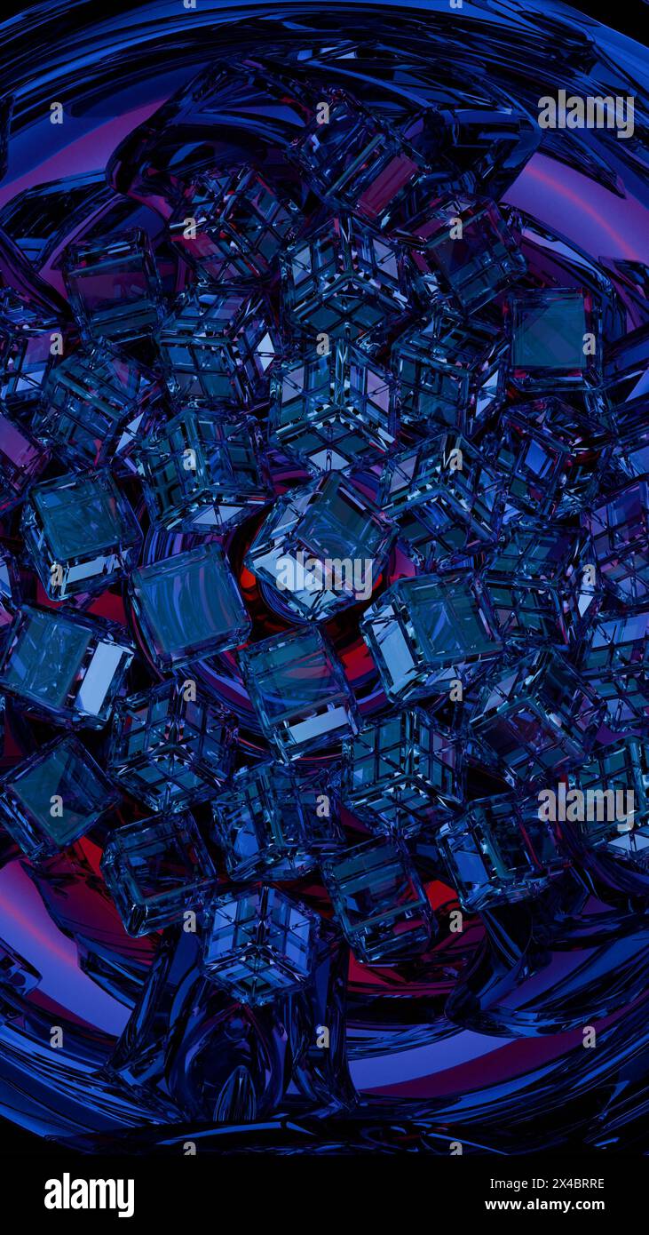 Ruby Resonance: A Dazzling Cluster of Crystalline Reflections Stock ...